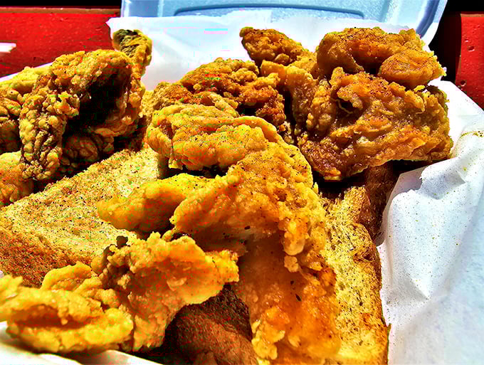 Fried fish fantasy! These golden morsels are like little nuggets of seafood treasure &ndash; crispy on the outside, flaky on the inside.