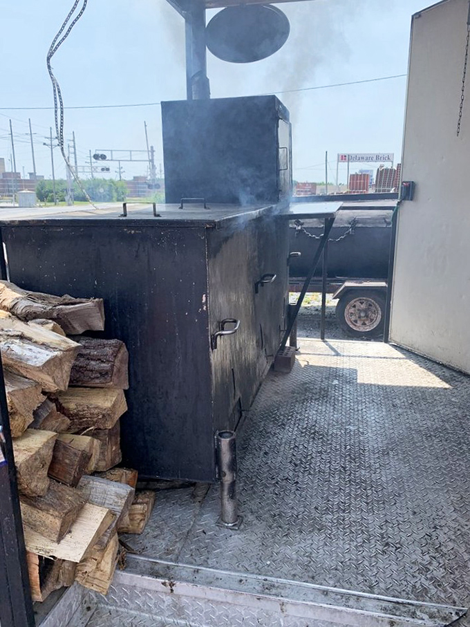 The heart of the operation: a smoker that's seen more action than a soap opera star. If it could talk, oh the stories it would tell!