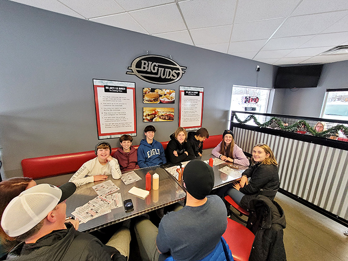 Happy faces all around! At Big Jud's, every meal is a celebration, and every bite is a reason to smile.