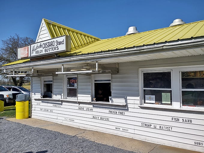 Custard's last stand? Nope, just the beginning of a delicious adventure at this charming roadside treat shop.