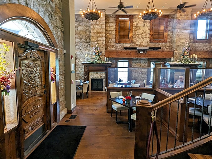 Dine like royalty without the stuffy etiquette. This interior proves castles can do cozy just as well as grand.