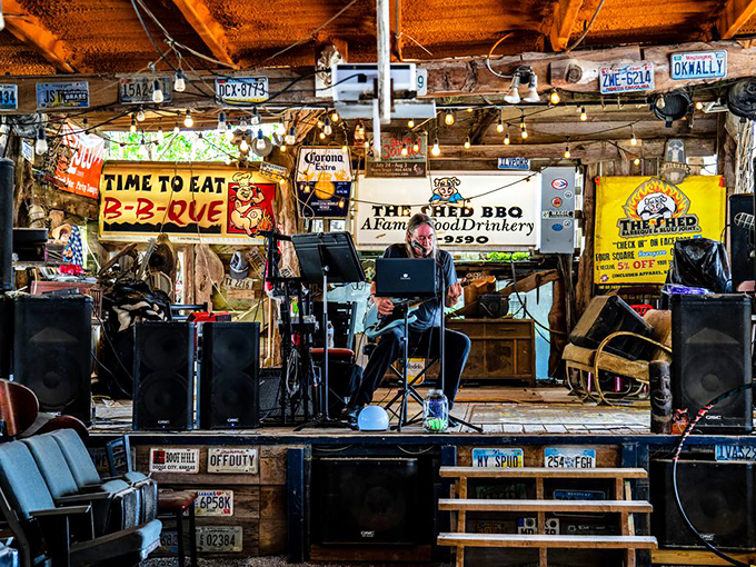 Blues and BBQ: a match made in heaven. This stage is where calories and worries alike melt away faster than butter on a hot biscuit.