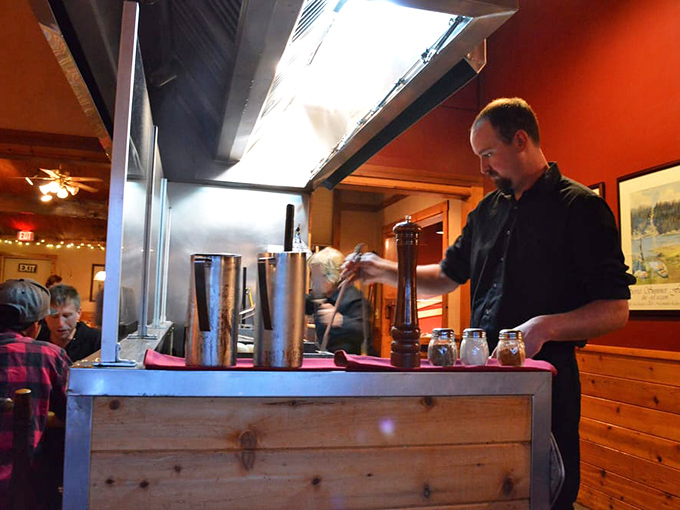 Watch culinary wizardry in action! It's dinner and a show, minus the jazz hands (but with plenty of sizzle).