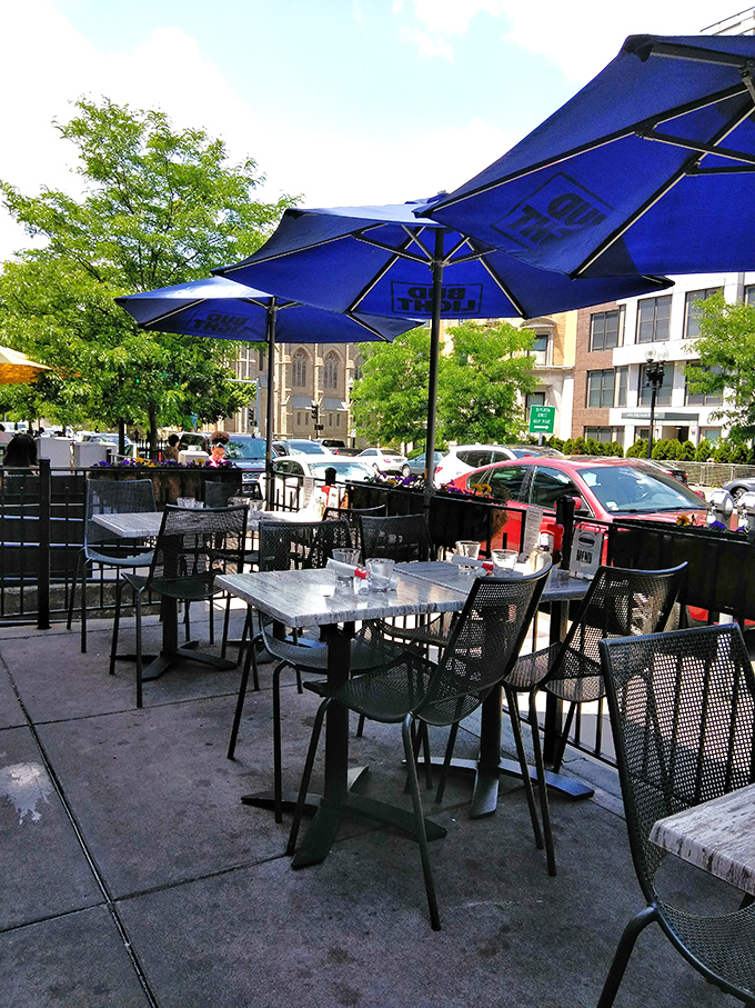 Outdoor dining at its finest. Soak up the Boston vibes while you contemplate how to tackle your next burger behemoth.