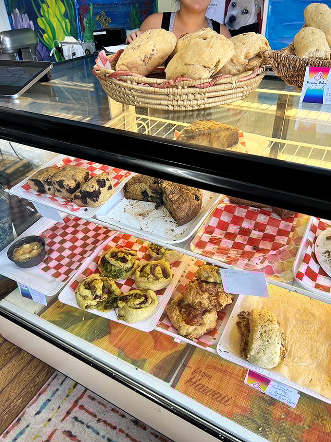 Pastry paradise, ahoy! This display case is like a museum of edible art. I'd like to submit my application to be the official taste-tester, please.