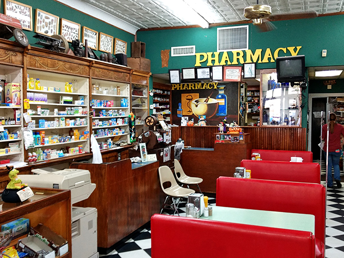 Pills and thrills! Borroum's pharmacy section is where modern medicine meets vintage charm. Dr. Quinn would feel right at home here.