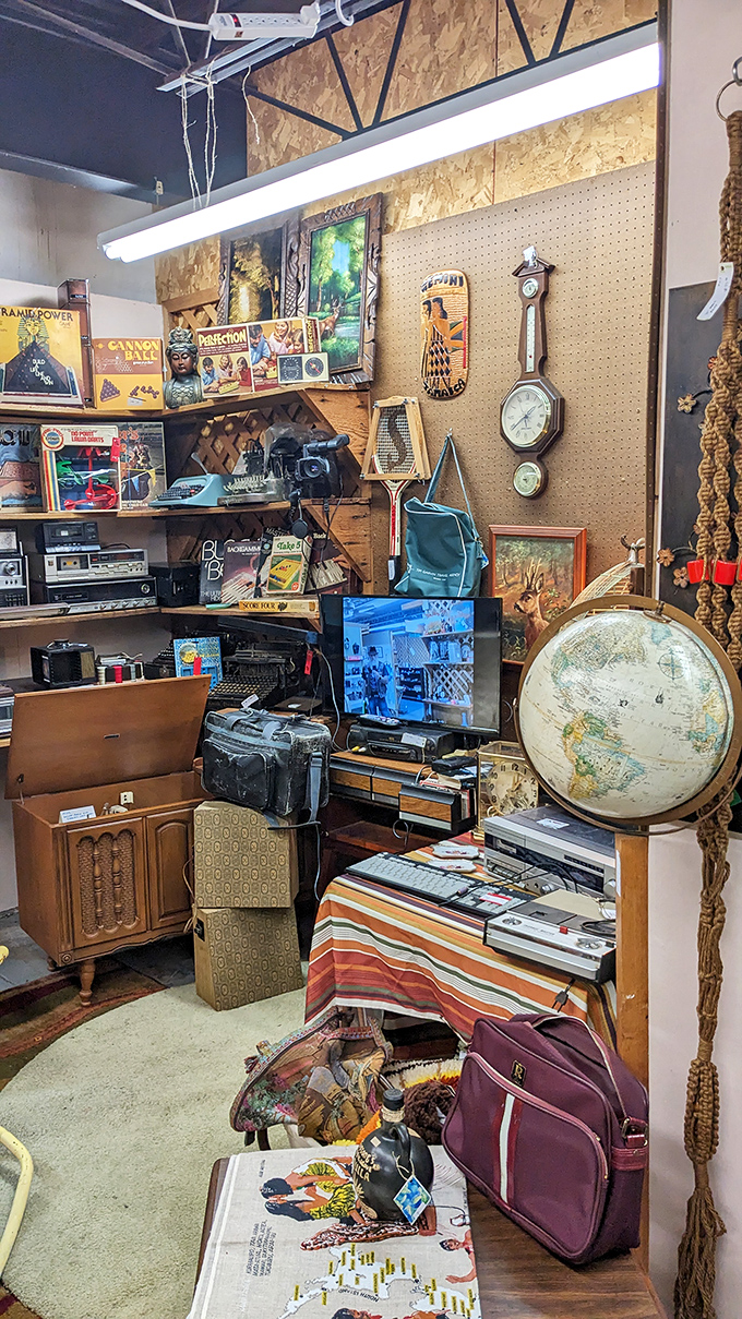 Retro tech paradise! From typewriters to tape decks, it's a shrine to the gadgets that shaped our world before smartphones took over.