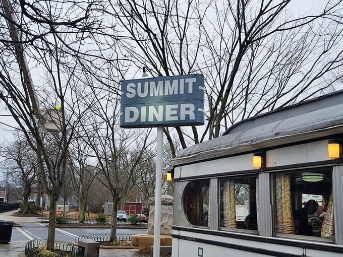 Even in winter, the Summit Diner sign promises warmth inside &ndash; both from the griddle and the conversation that's been flowing since 1929.