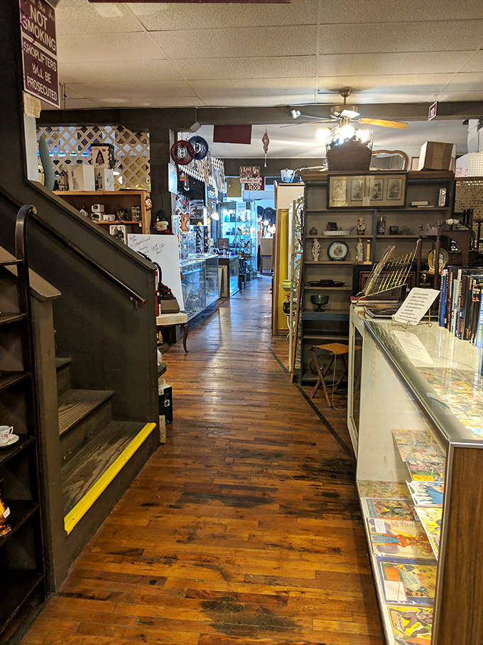 Wide enough for a DeLorean! These spacious aisles invite you to wander and wonder, each turn revealing a new decade to explore.