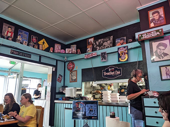 The kitchen crew: breakfast's unsung heroes! They flip pancakes faster than Olympic gymnasts and juggle orders like circus performers. Give 'em a gold medal!