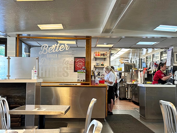 The unsung heroes of burger paradise! These staff members are the wizards behind the curtain, turning simple ingredients into magic.