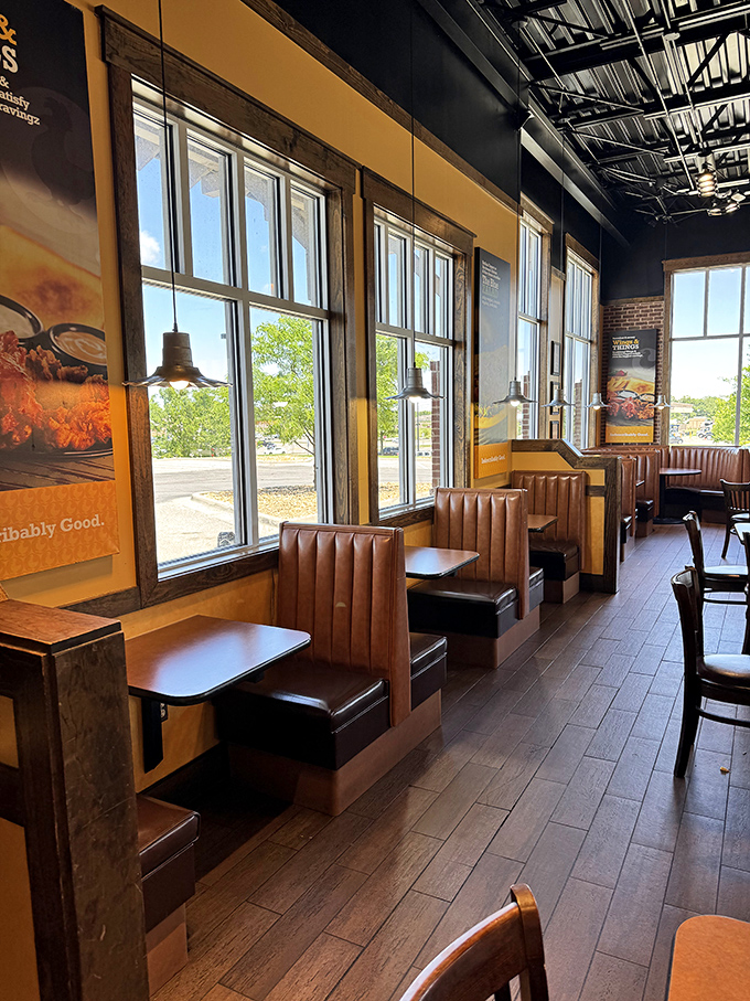 Window seat to flavor town! These cozy booths offer a front-row view of both the outside world and your impending food coma.