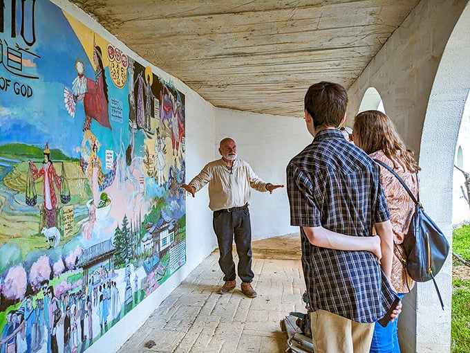"And here's where we keep the dragon..." Tour guides at Uhuburg bring history to life with a dash of humor and a sprinkle of imagination.