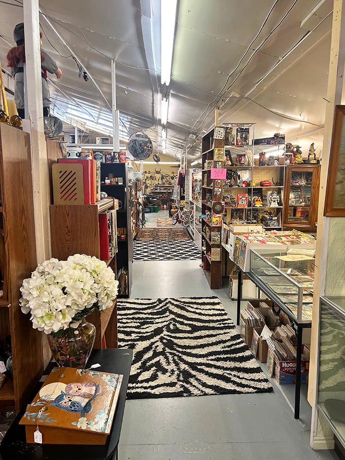 Walk this way to wonderland! This aisle is a time-traveling tightrope between mid-century modern and "what era is that from?"