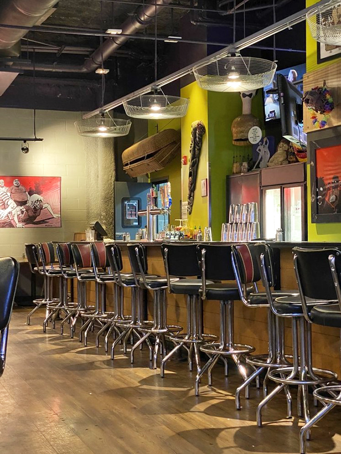 Belly up to the bar of the damned! With its eclectic decor and ghoulish charm, it's the perfect spot to raise a glass to the afterlife.