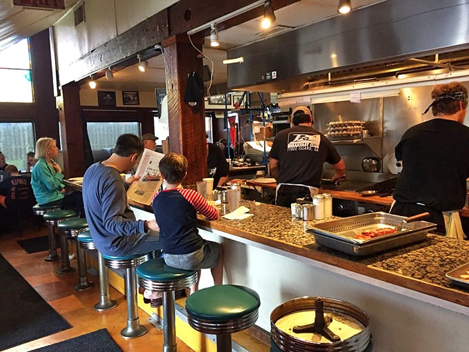 Front-row seats to the breakfast show. Watch as short-order magicians turn simple ingredients into morning masterpieces right before your eyes.