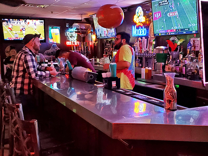 Bottoms up at the pizza palace! This bar is where liquid refreshment meets cheesy indulgence in perfect harmony.