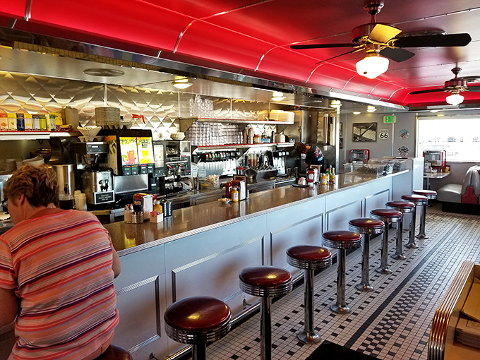 Pull up a stool at the counter of nostalgia. This classic diner bar is where stories are shared, and coffee cups are eternally full.
