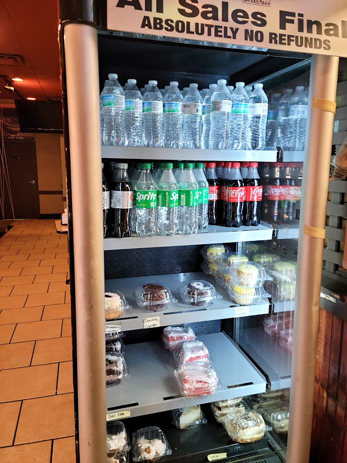 Thirst quenchers and sweet treats stand at attention. It's like a mini mart, but way cooler (and tastier).