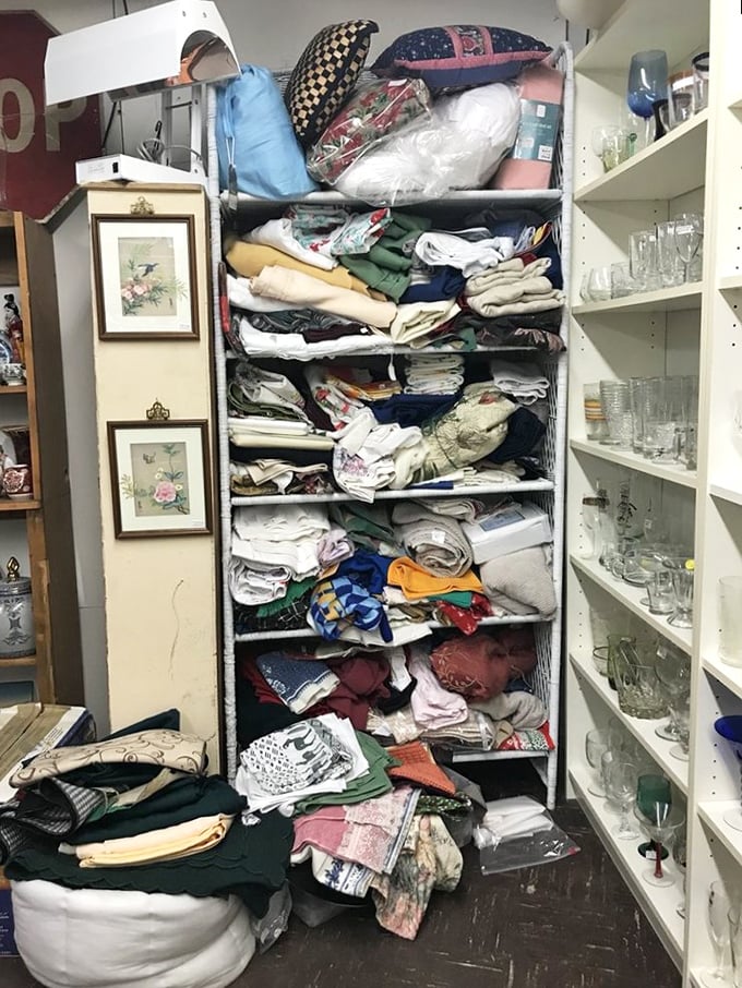 Layer upon layer of coziness and character. This tower of textiles is a fabric fortress fit for the quirkiest of queens.