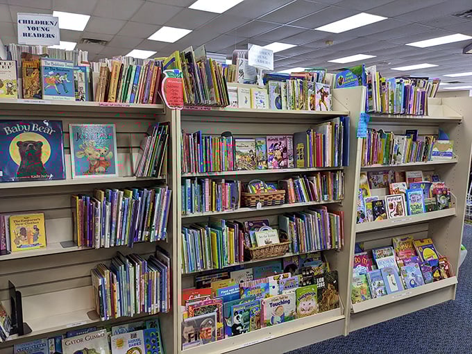 A literary treasure trove that would make LeVar Burton proud. These shelves are packed with more adventures than Indiana Jones' passport.