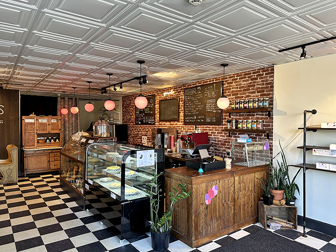Where pie dreams come true! This counter is like mission control for dessert lovers, with its rustic charm and tantalizing display case.