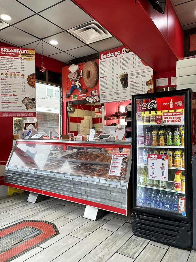 Where donut dreams come true! This counter has seen more late-night confessions and early morning triumphs than a bartender and a therapist combined.