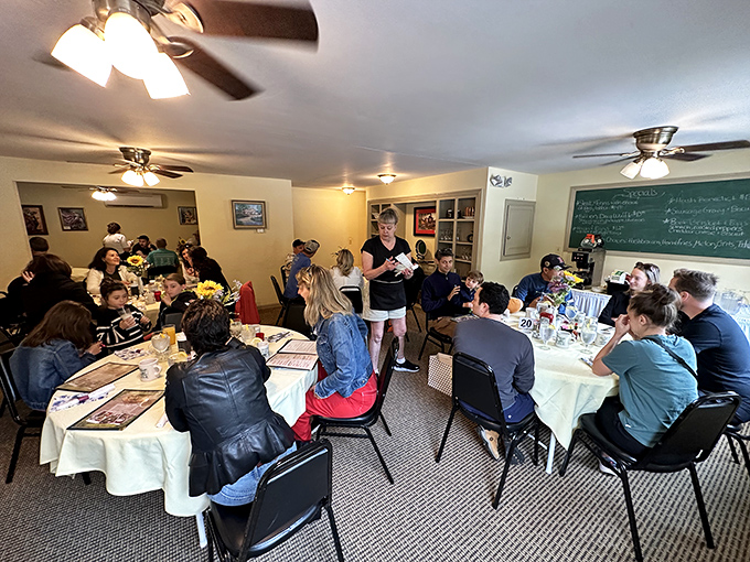 Where strangers become friends over shared syrup bottles. This bustling dining room is the heart of Patty's community spirit.