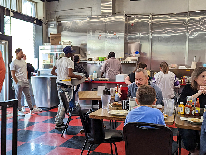 Where the magic happens &ndash; cooks working their breakfast alchemy while diners eagerly await. The sizzle of the grill is Shreveport's favorite morning soundtrack.