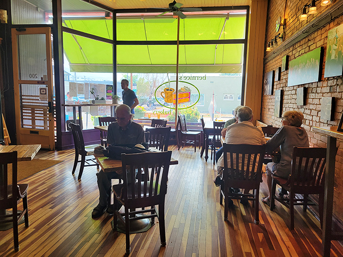 The dining room serves as Missoula's living room, where locals gather to share coffee and conversation.