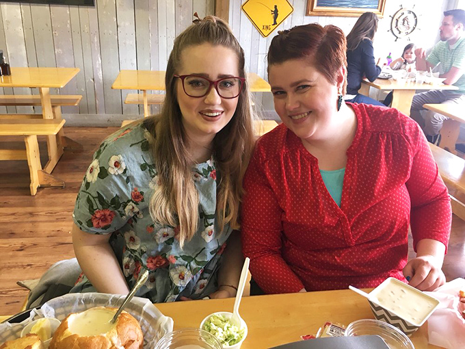Happy diners, full plates, can't lose! These smiling faces are the best advertisement for Rocky Mountain Seafood's oceanic offerings.
