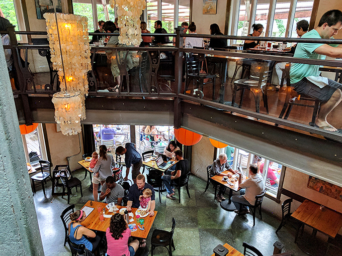 A bustling scene that's part Oktoberfest, part Southern charm. It's where lederhosen meets seersucker in perfect harmony.