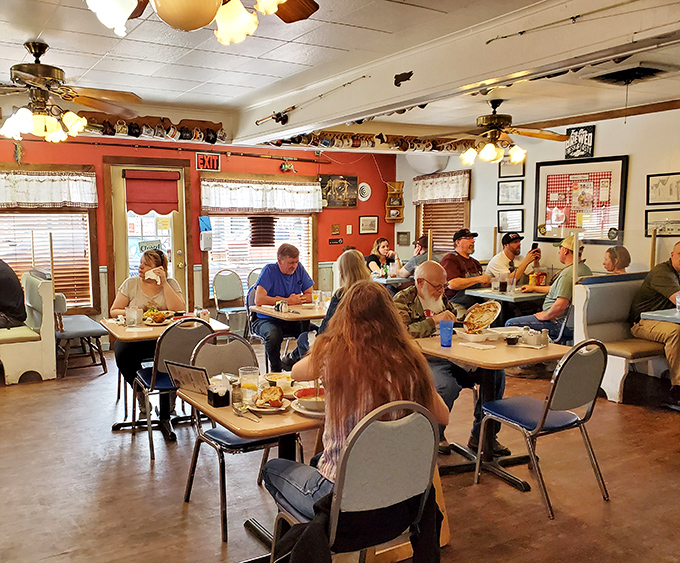 Where strangers become friends over pancakes! The bustling dining room is a testament to good food and even better company.