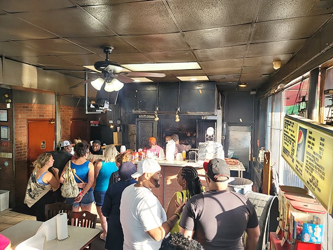 The lunch rush tells its own story - when locals line up like this, you know you're in the right place.