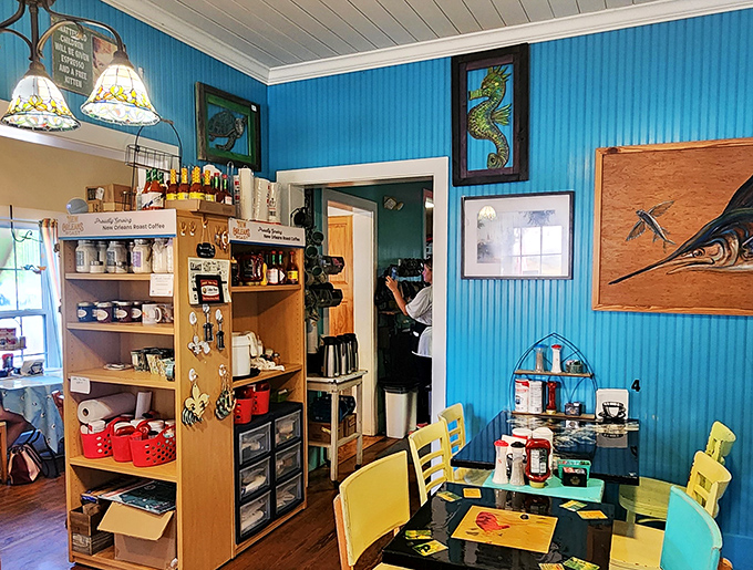 A treasure trove of knick-knacks that would make any flea market enthusiast swoon. It's like your quirky aunt's living room, but with better food.