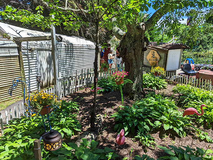 Garden of readin'! This whimsical outdoor space is where books and nature collide, creating a truly novel experience.