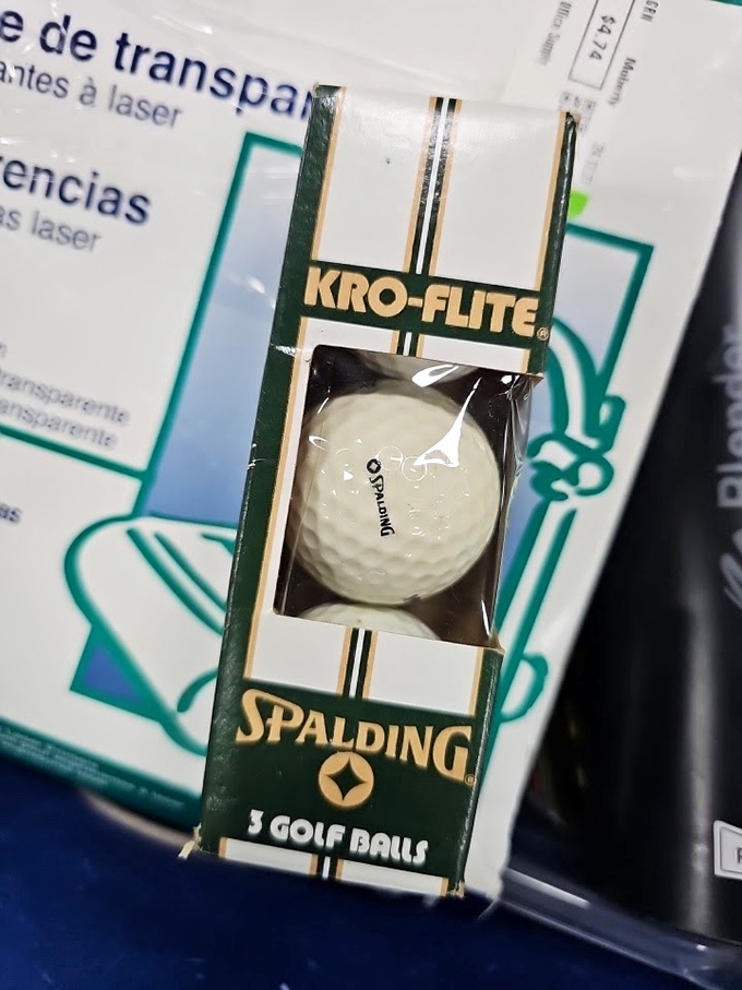 Golf balls that have never known the sting of a sand trap. Brand new in vintage packaging—a time capsule of sporting goods at fraction-of-retail prices.