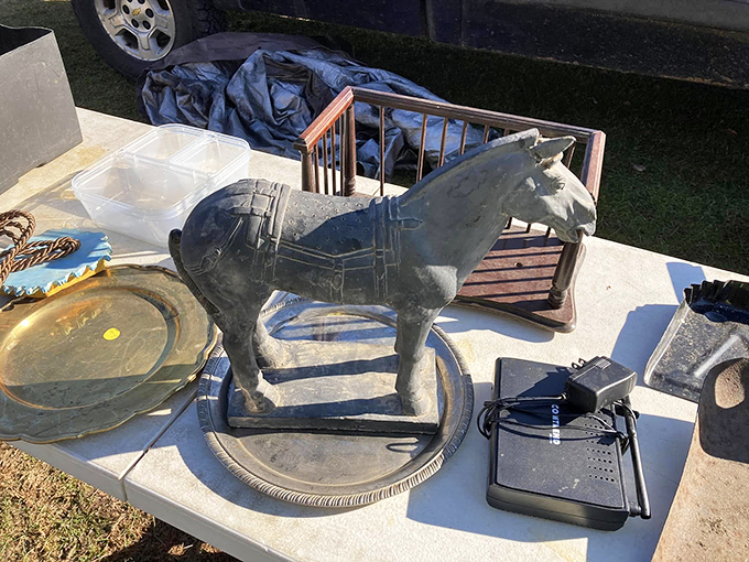 This stoic horse figurine has weathered decades with quiet dignity. Now priced to trot home with a new appreciative owner.