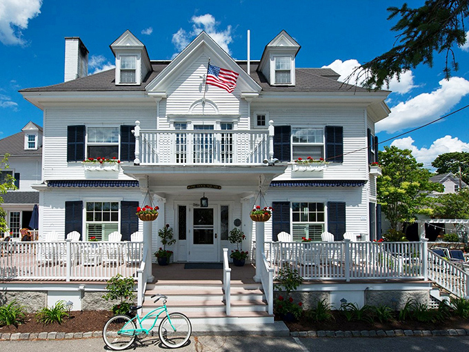 Southern charm meets New England sophistication. This inn's porch is begging for a rocking chair and a tall glass of iced tea.
