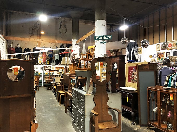 A forest of furniture where every tree tells a story. It's like Ikea's eccentric great-aunt decided to open up shop.