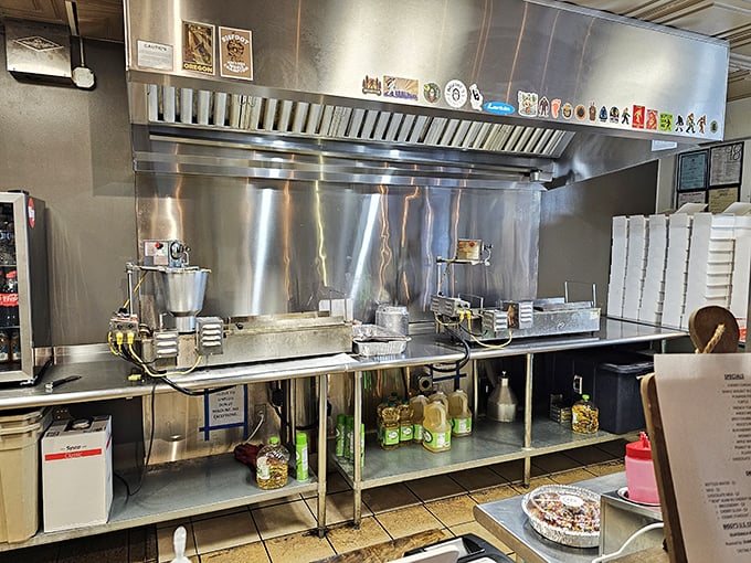Where the magic happens! This kitchen is cleaner than my conscience after confessing to eating a whole box of donuts.