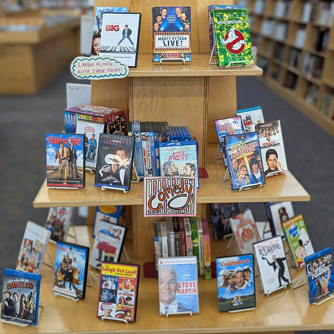 Who needs popcorn when you've got books? This movie display proves that sometimes, the book really is better than the film.