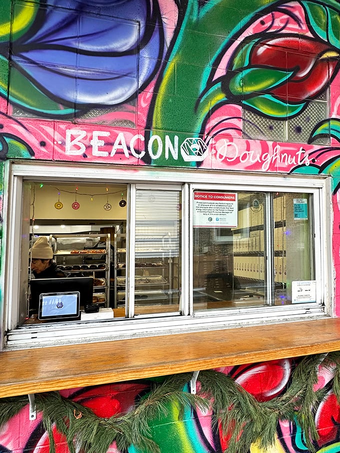 Where the magic happens! This little window is like a portal to a world where calories don't count and joy comes glazed.