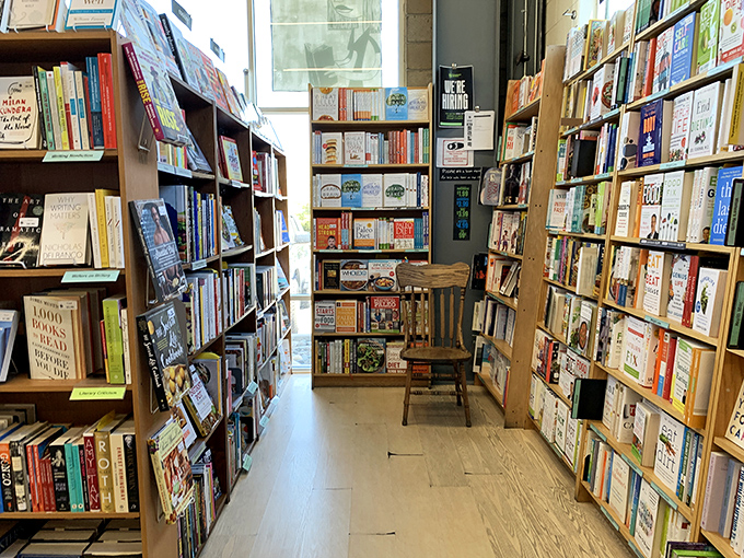 From Lemony Snicket to Margaret Atwood, this shelf is a who's who of literary greatness. It's like a cocktail party for book spines!