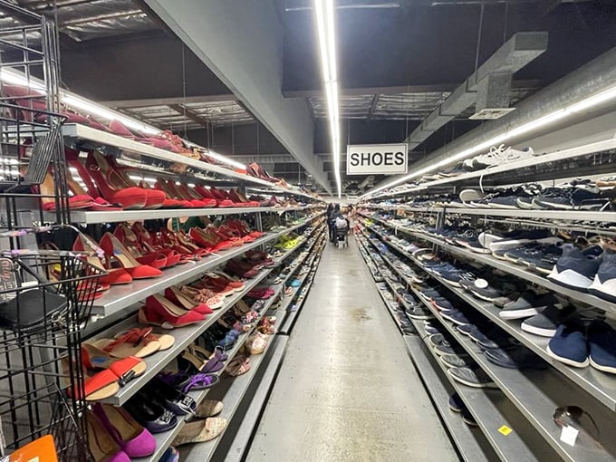 If Imelda Marcos had a dream, this would be it. A shoe lover's paradise stretching as far as the eye can see.