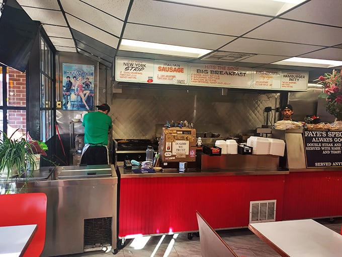 Where the magic happens! Swift's kitchen crew works their breakfast alchemy, turning simple ingredients into gold(en brown) deliciousness.