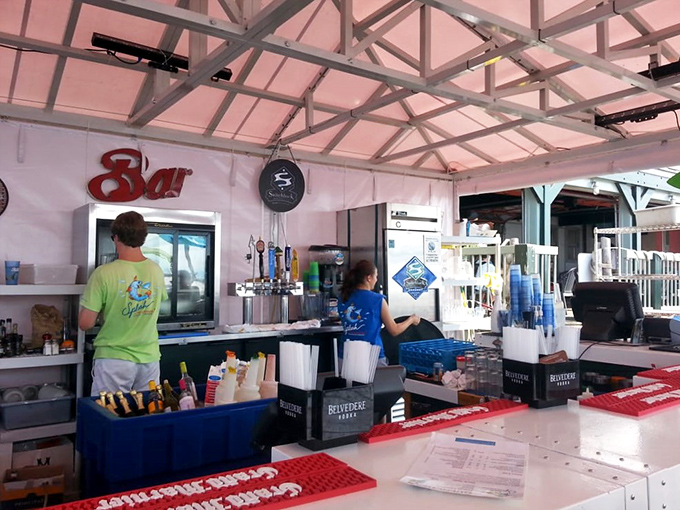 Behind the scenes magic! The staff here are like seafood superheroes, ready to save you from hunger one plate at a time.