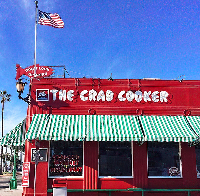 The Crab Cooker: A Newport Beach icon redder than a lobster's blush. Come for the seafood, stay for the quirky charm!