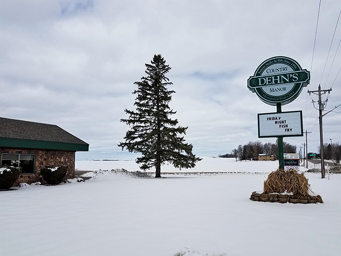 Snow-covered or sun-drenched, Dehn's stone exterior promises a warm welcome and even warmer steaks inside.