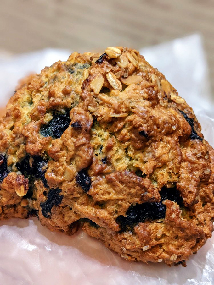 This blueberry scone is so packed with berries, it could single-handedly end a pirate's scurvy epidemic. Ahoy, deliciousness!